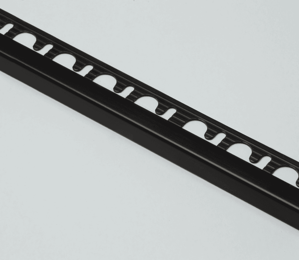 FIRKANTLIST SORT MATT ALU 12,5MM